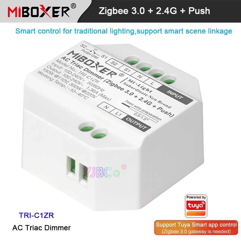 Miboxer Zigbee 3.0 AC Triac Dimmer Push switch Controller 110V 220V 2 ...