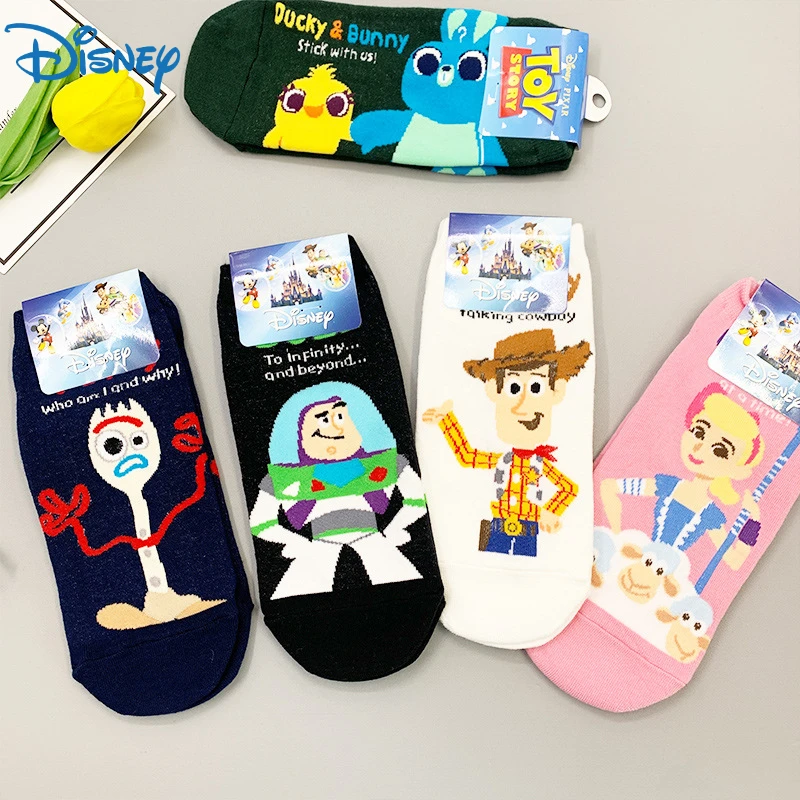 Disney-Toy-Story-Meias-de-algod-o-cartoon-Meia-de-tubo-curto-Woody-Buzz ...