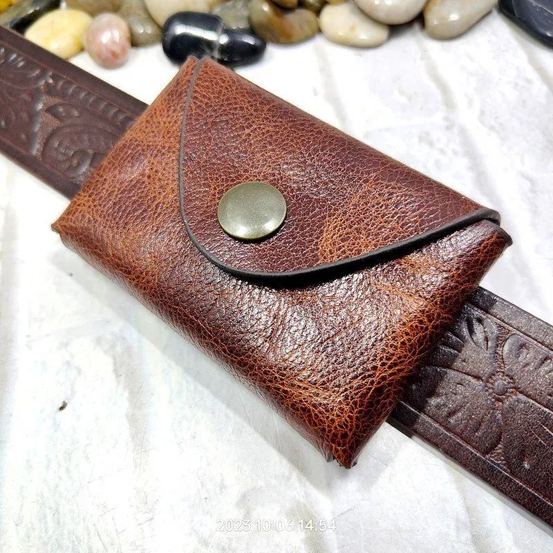 Small Waist Bag Genuine Leather Belt Pack Wallet Coin Purse Card Holder ...