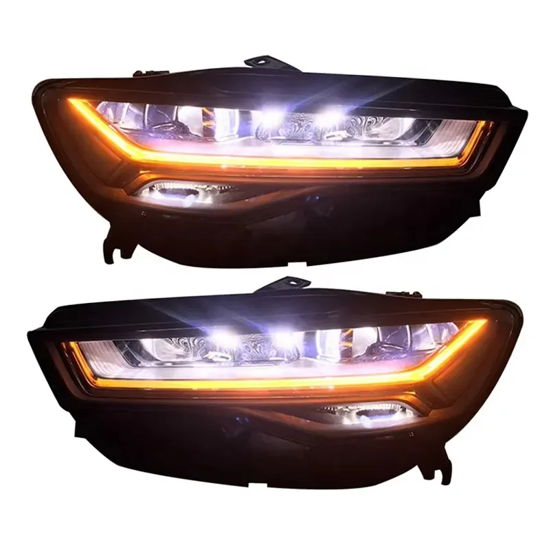 Para A6 C7 S7 conjunto de faros LED de 2016-2019 Audi faro delantero de ...
