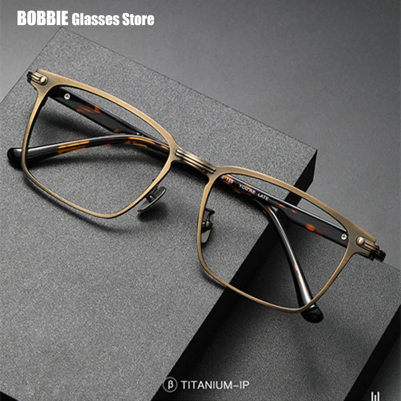 Japanese Designer Titanium Glasses Frame Men Women Acetate Square ...