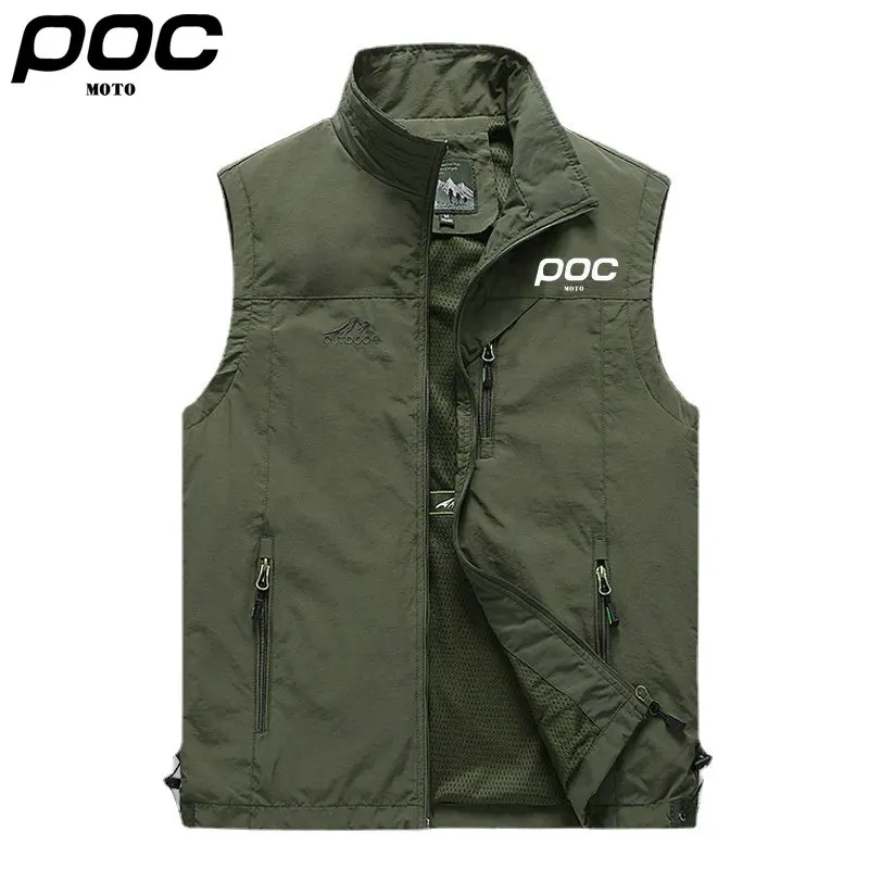 New-Summer-MOTO-POC-Polyester-Cycling-Vest-Men-Solid-Color-Stand-Collar ...