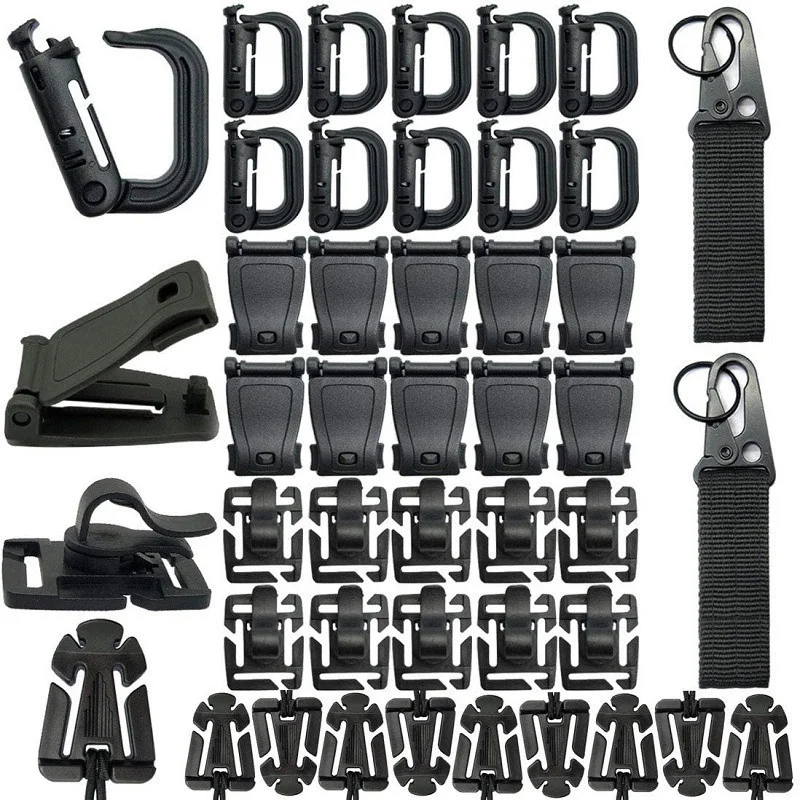 42Pcs Military Backpack Buckle Molle Webbing Clip Tactical Hydration ...