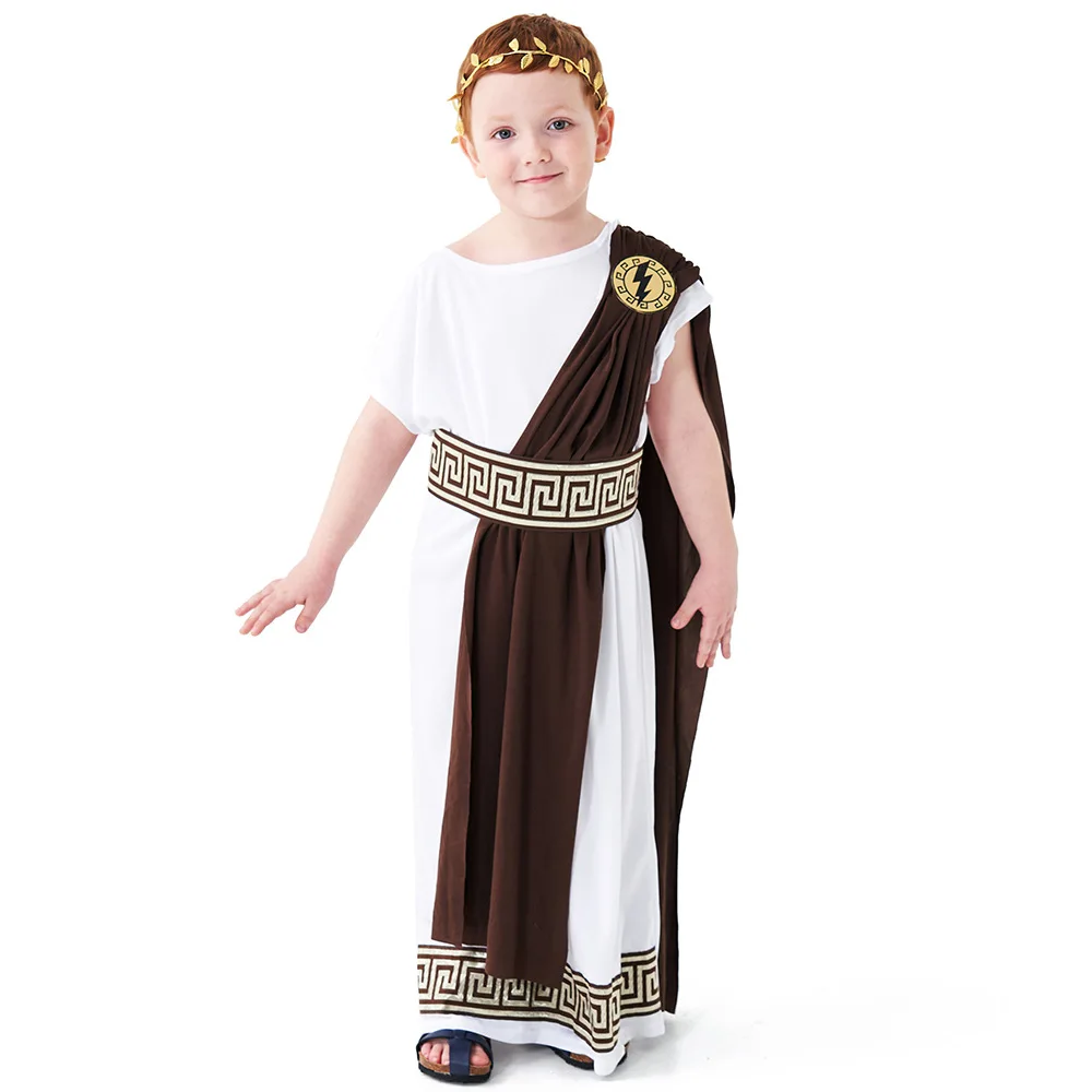 Children-Boys-Ancient-Greek-Mythology-TOGA-Gown-Dress-Belt-Set-Kids ...