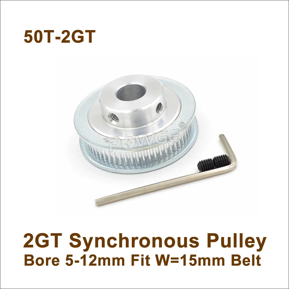 POWGE-50-Teeth-2GT-Synchronous-Pulley-Bore-5-12mm-For-Width-15mm-2MGT ...