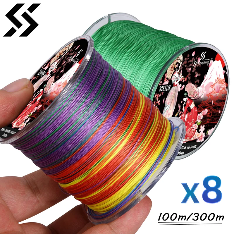 Sougayilang 8 Fios Trançado Linha De Pesca 100m 300 Multifilament Carpa ...