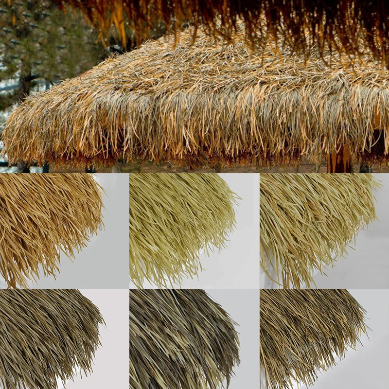 Simulated-Palm-Thatch-Home-Roofing-Panel-Covers-Diy-Roof-Straw-Carpet ...