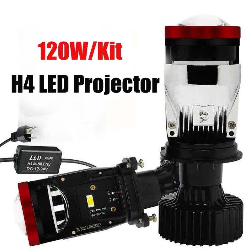 Y7D Y6D H4 LED Projector Headlight Car H4 Mini Projector Lens 6500K 12V ...