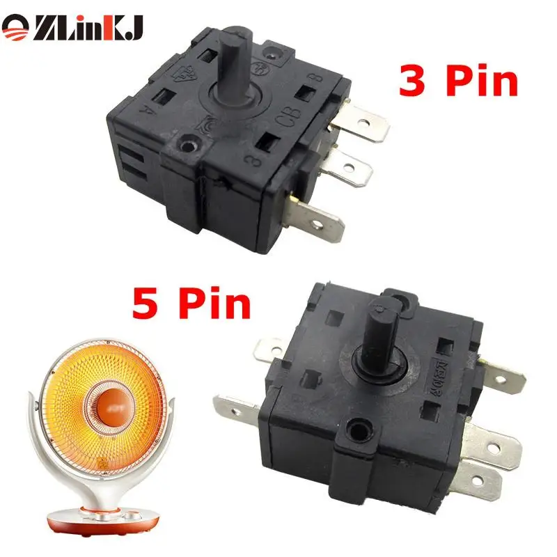 3-5-Pin-Electric-Room-Heater-Gear-Knob-Switch-3Pin-5Pin-Rotary-Switch ...