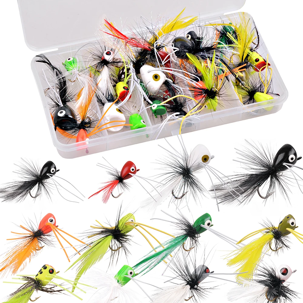 24PCS-Foam-Popper-heads-fly-Fishing-Saltwater-Topwater-bait-Flies-Tying ...