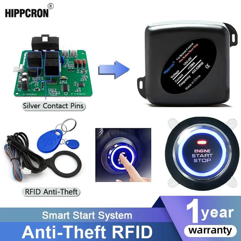 Hippcron-Car-Alarm-Engine-Start-Alarm-System-RFID-Universal-Anti-Theft ...