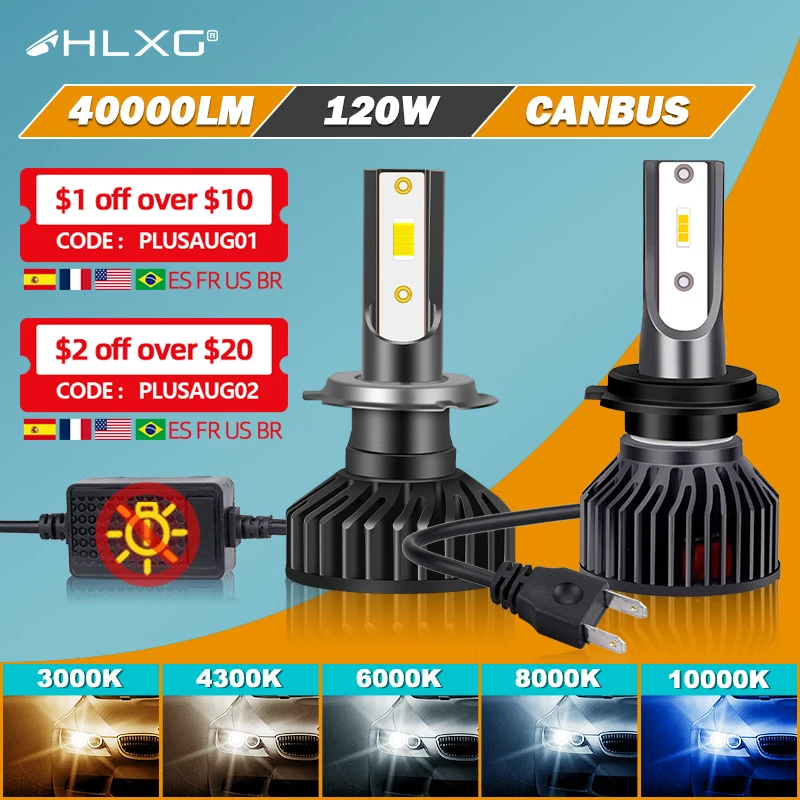 Bombillas de faros delanteros para motocicleta luces antiniebla automáticas Turbo H7 H4 H1 H11 ...