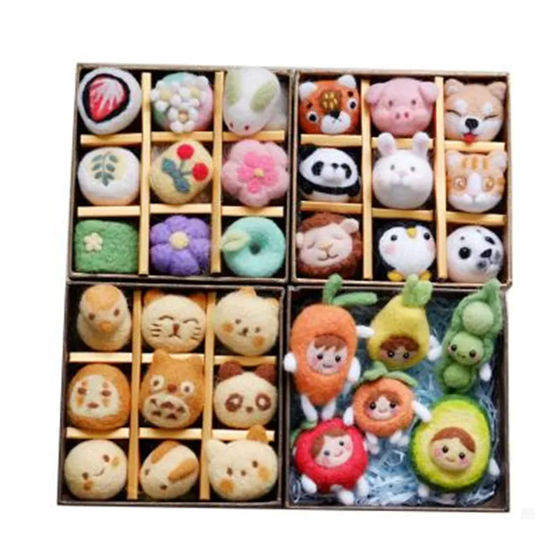 Sweet series fruit dessert set wool needlepoint kit wool felt needle ...