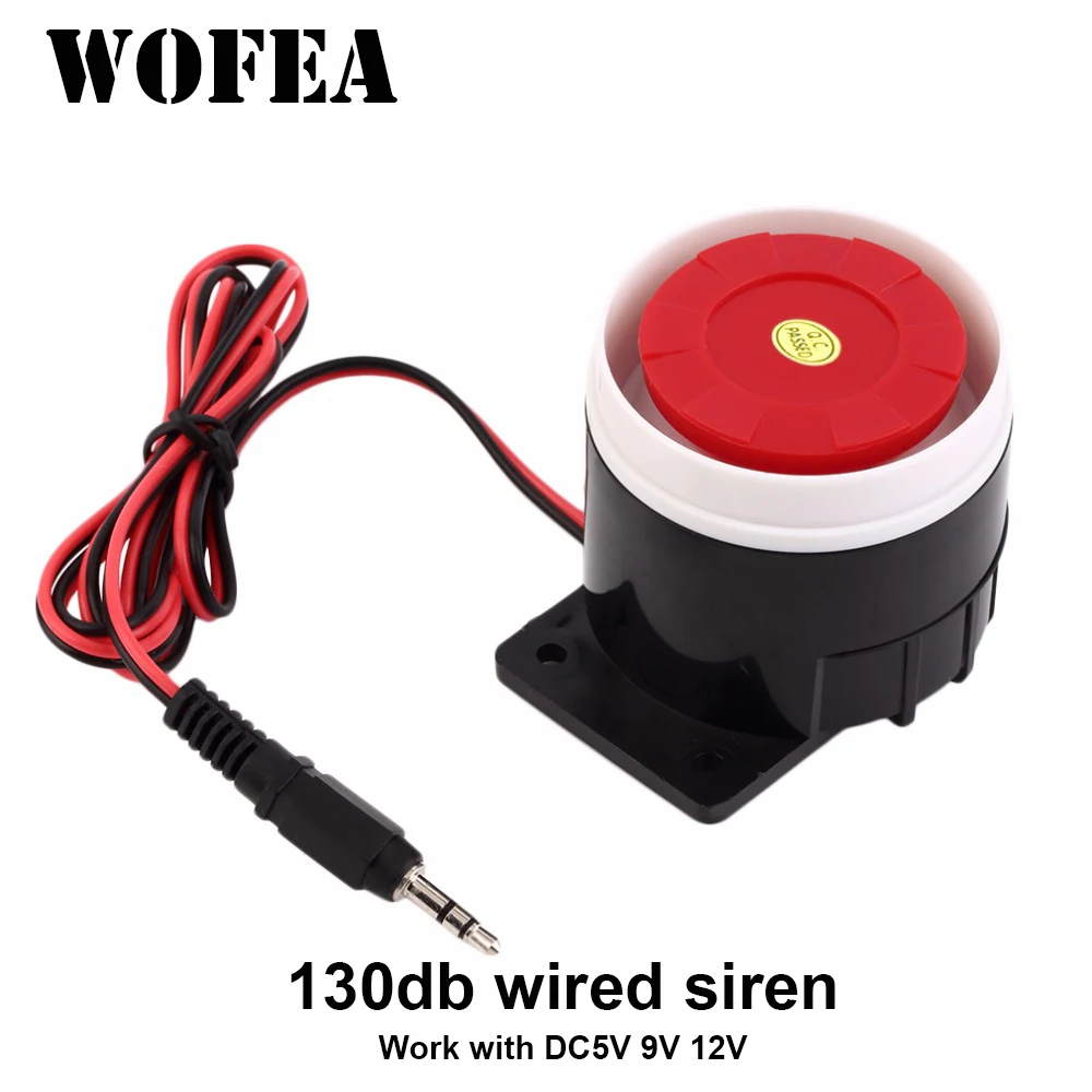 WOFEA-130db-Wired-Mini-Sound-Alarm-Siren-Horn-for-Alarm-System-Work ...