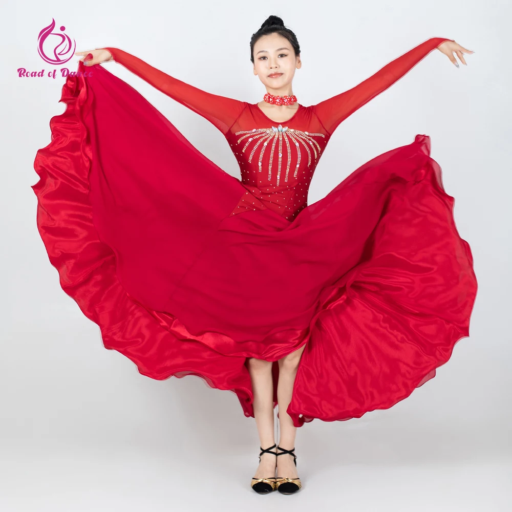 Modern Dance Clothing Ballroom Costume Waltz Dress Competition Suit ...