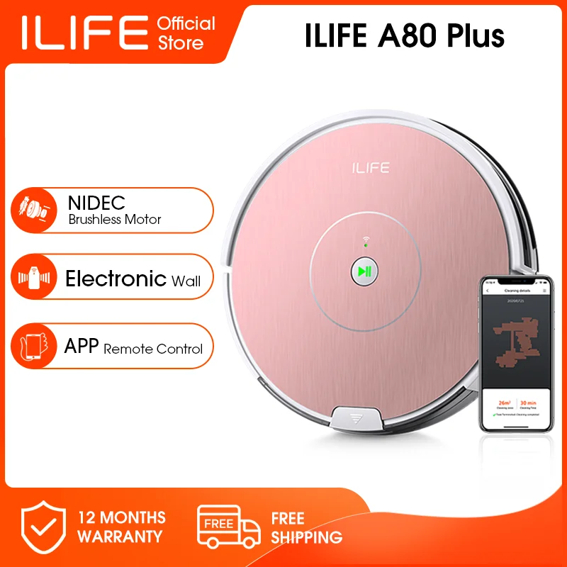 ILIFE A80 Plus Robot Vacuum Mop Cleaner,Smart Cellphones WIFI APP ...