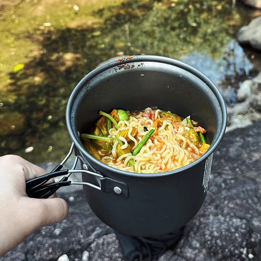 2pcs-set-Camping-Cookware-Mess-Kit-Ultralight-Camping-Pot-Set-Outdoor ...