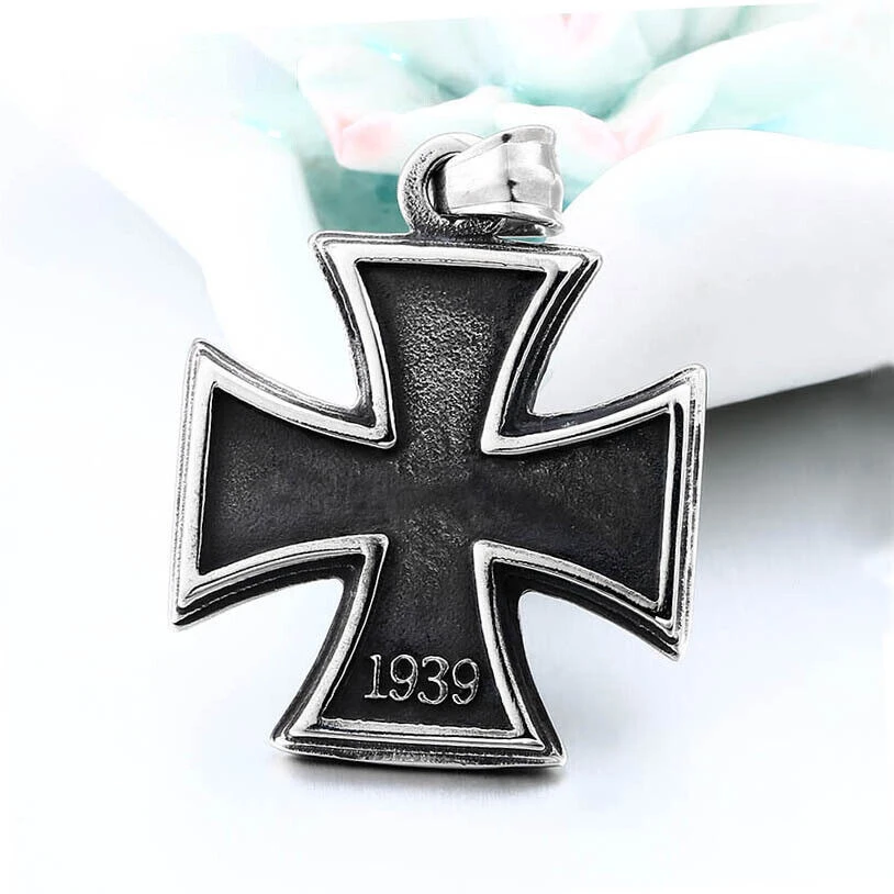 Mens Stainless Steel 1813 1939 Ww2 German Iron Cross Pendant Necklace ...
