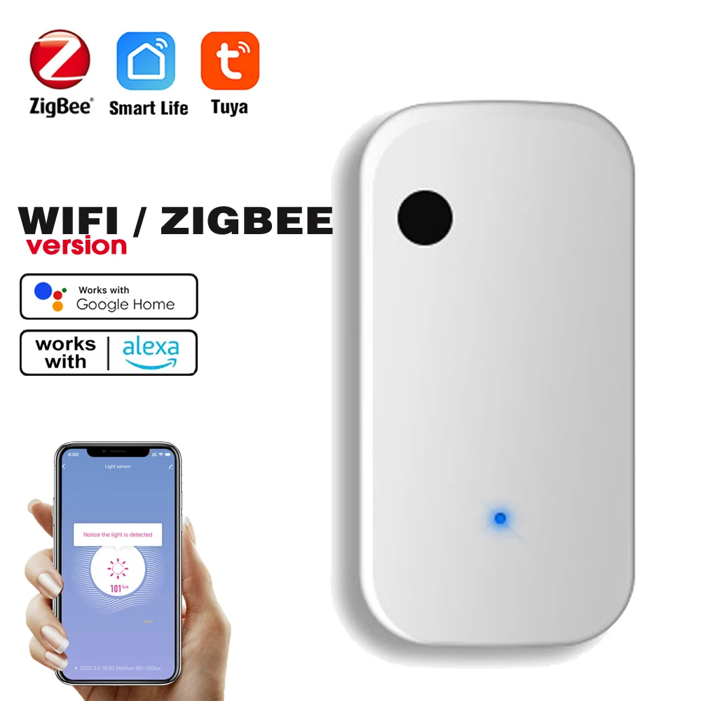 Tuya ZigBee / Wifi Light Sensor Smart Illuminance Sensor Brightness ...