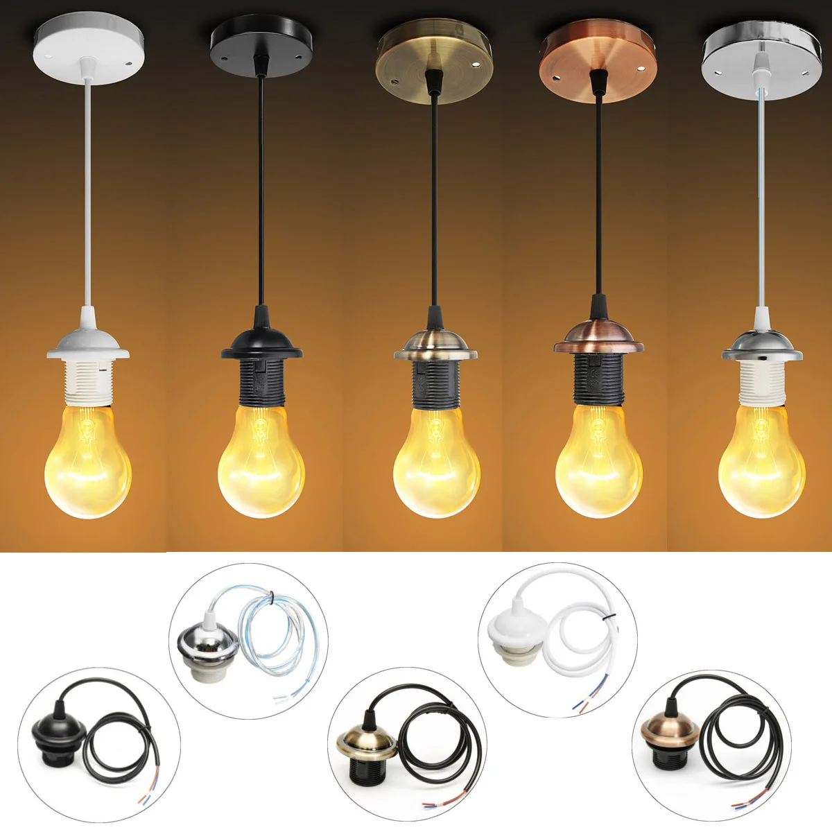 E26 E27 AC 110V 220V Vintage Edison Lamp Base Light LED Bulb Socket ...