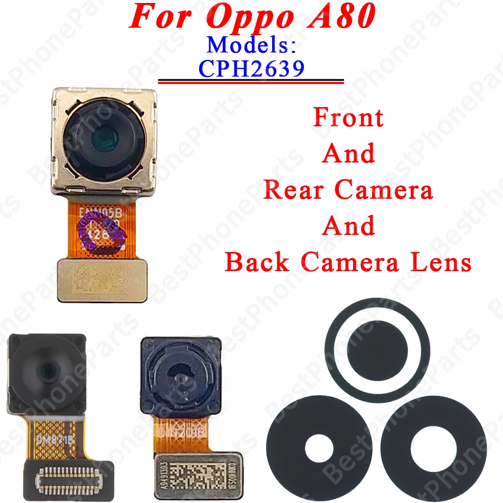 For Oppo A80 CPH2639 Camera Lens Cover and Front and Rear Facing Camera ...