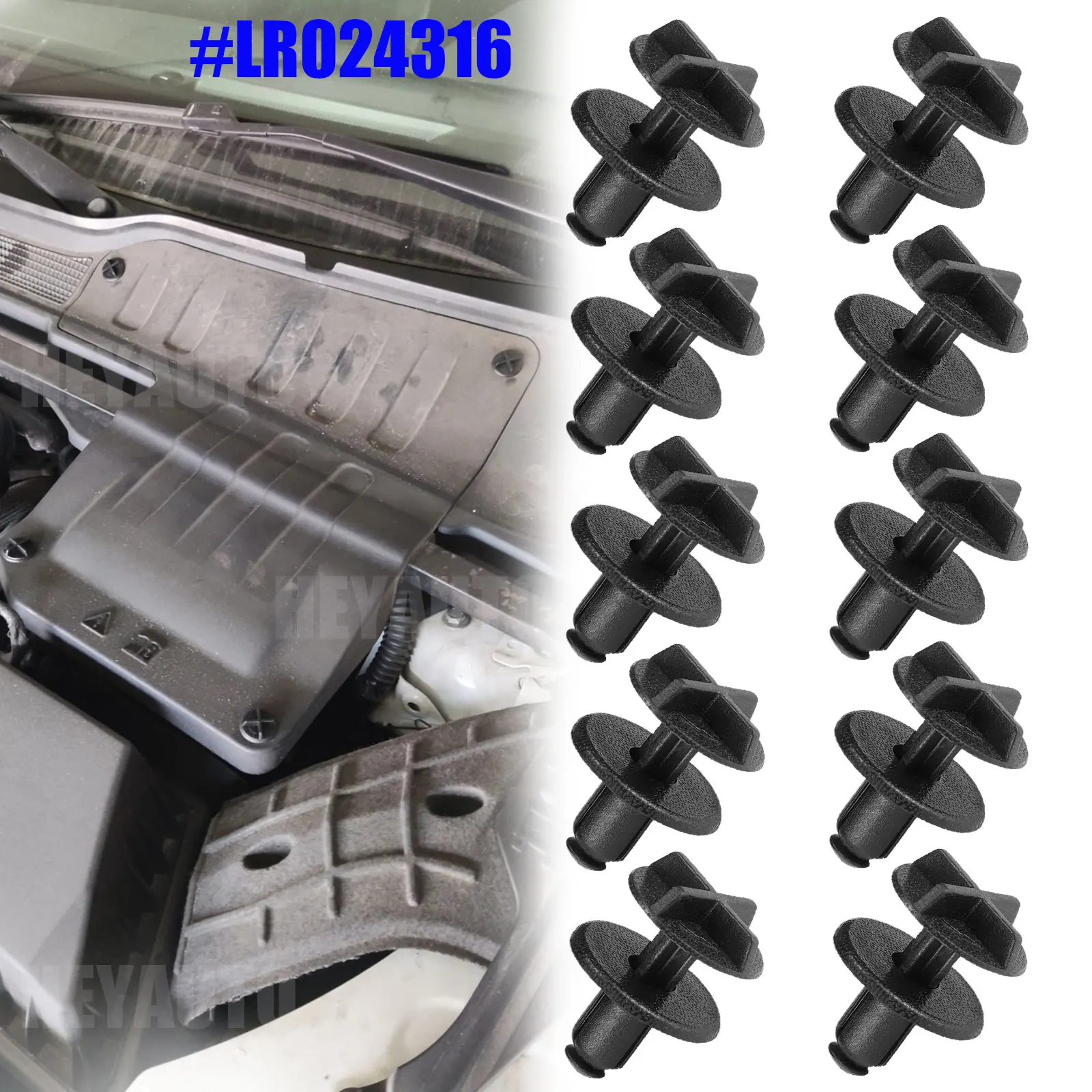 LR024316 10PCS Battery Cover and Cowl Panel Clip Fasteners for Land ...