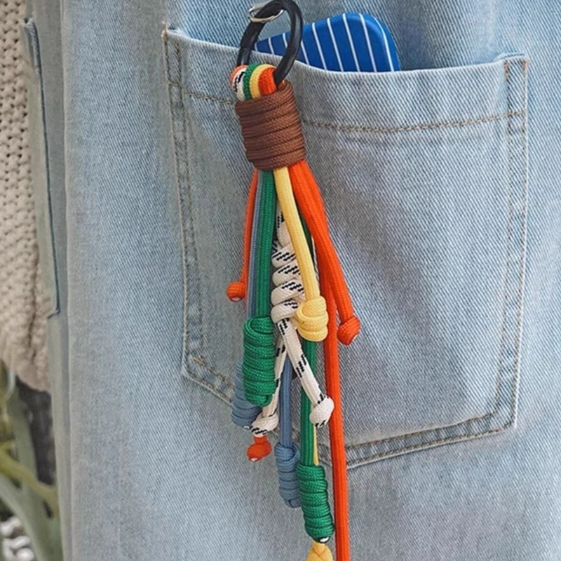 Korean Charm Vintage Rainbow Climbing Rope Keychain Bohemian Fashion ...