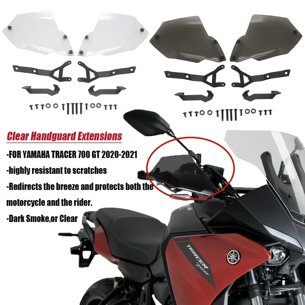 New Motorcycle Clear Handguard Extensions Protection FOR Yamaha MT-07 ...
