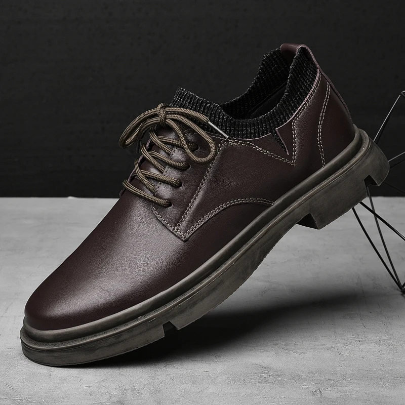 High-Quality-Brand-Men-s-Genuine-Leather-Casual-Shoes-Thick-Soled ...