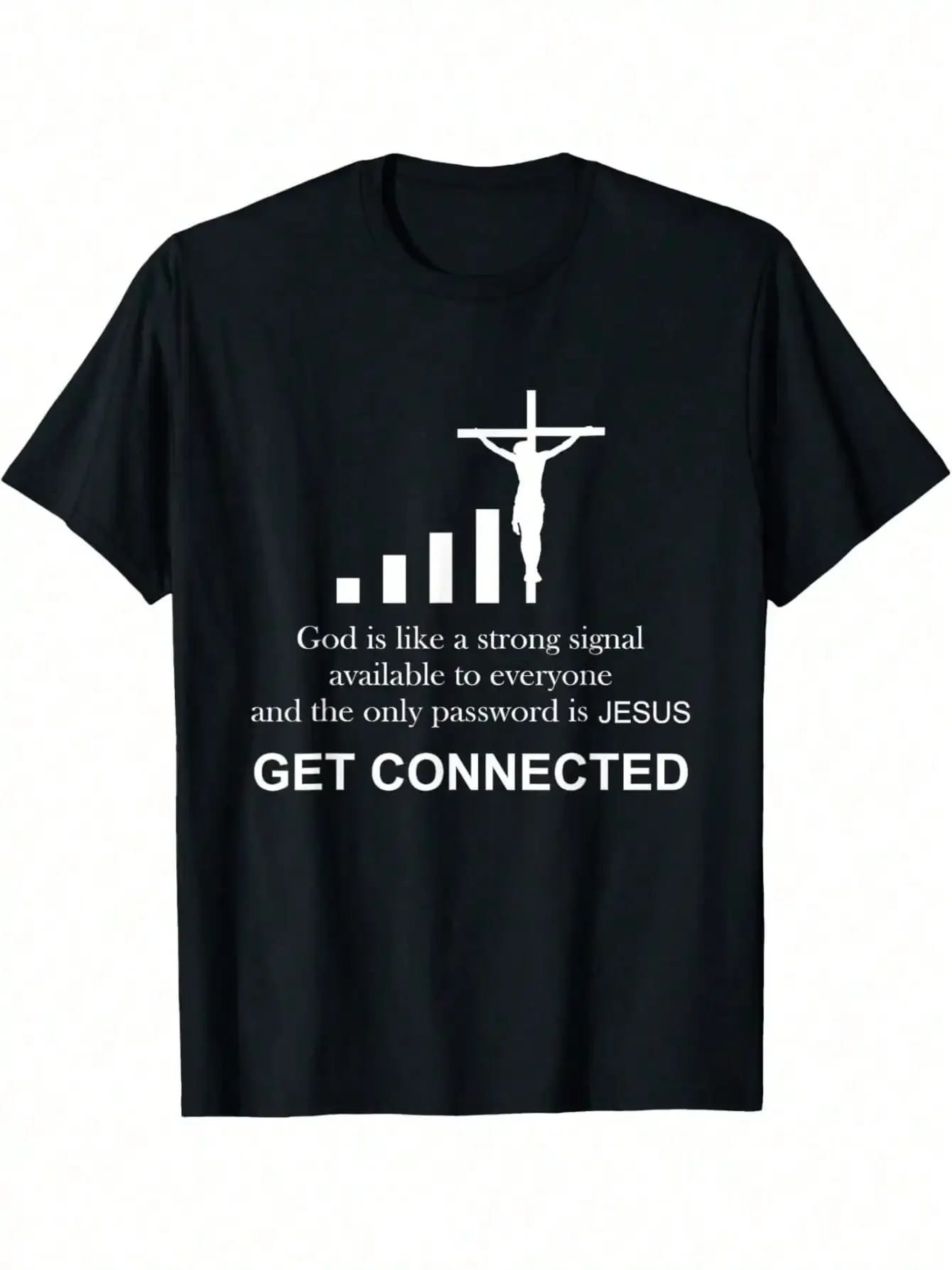 Get Connected Cross Graphic T-Shirt - Funny Catholic Priest Gift, Men's ...