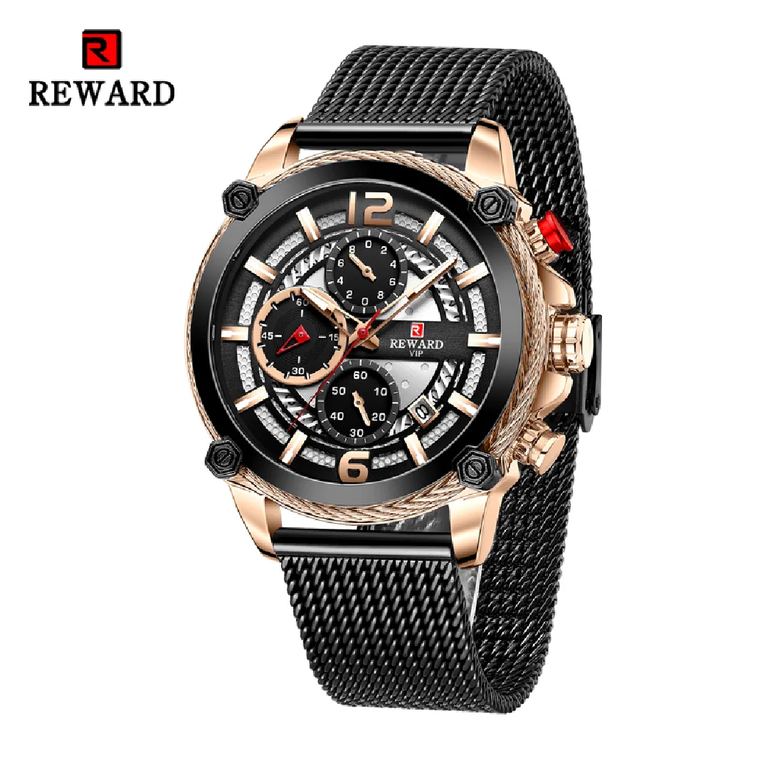 REWARD Reloj de pulsera de cuarzo para hombre, cronógrafo luminoso ...
