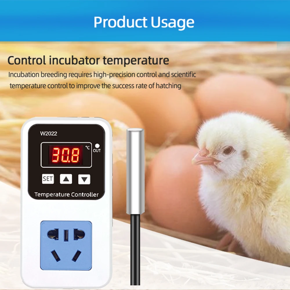 Digital Temperature Controller Switch Socket Plug In Thermostat Heating And Cooling Dual Relay