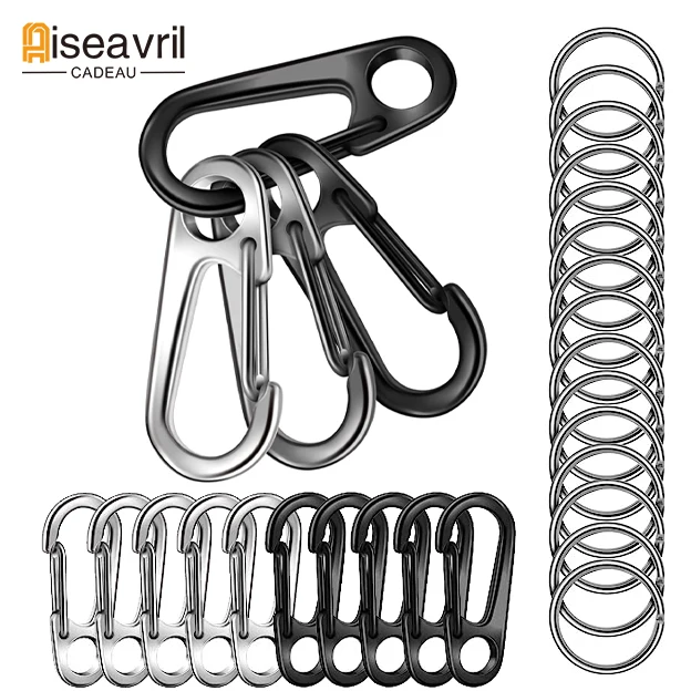 100sets-Mini-Keychain-Clip-Small-Carabiner-Clip-with-Keyring-Alloy ...