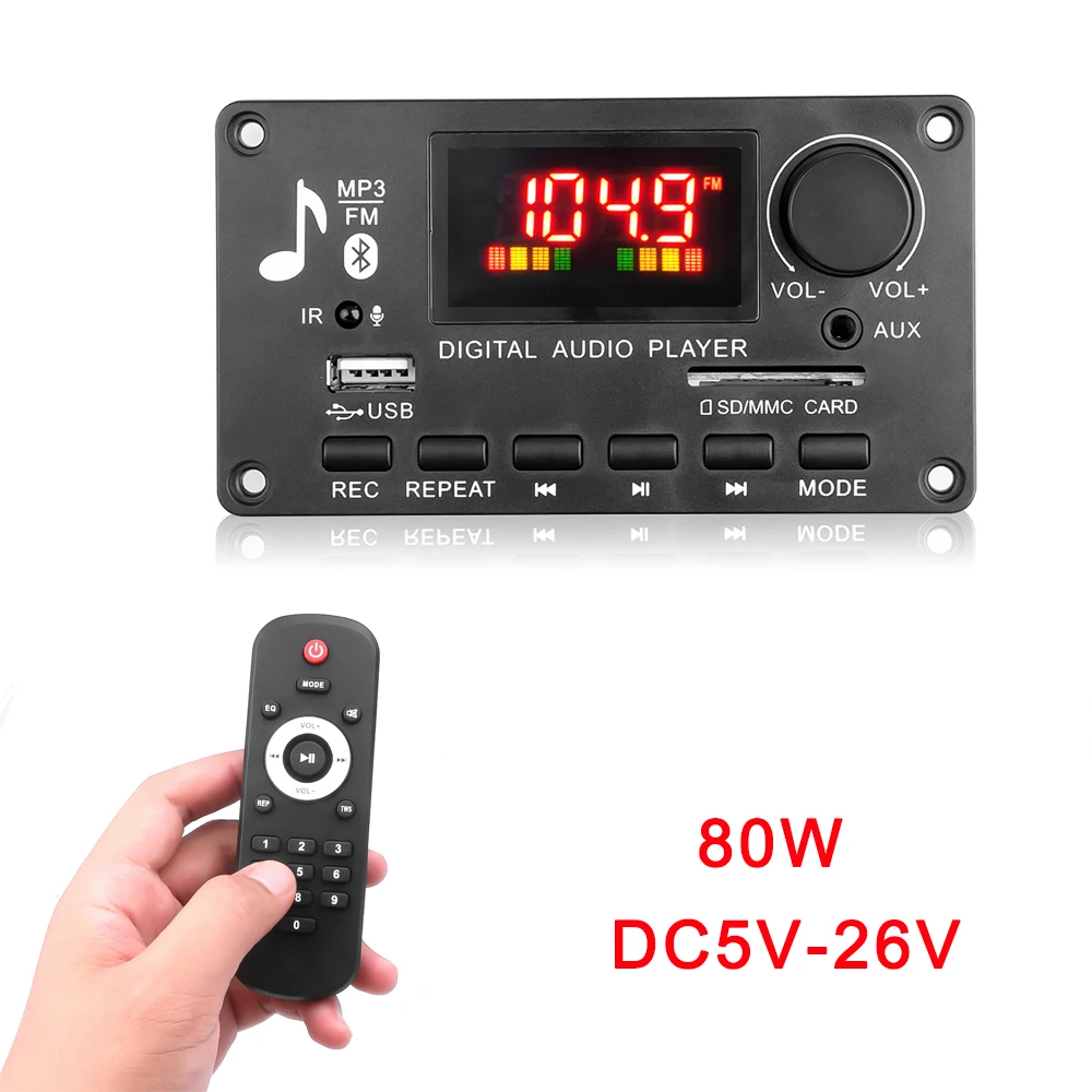 DC-5V-26V-Bluetooth-MP3-Decoder-Board-80W-Amplifier-Wireless-Car-Music ...