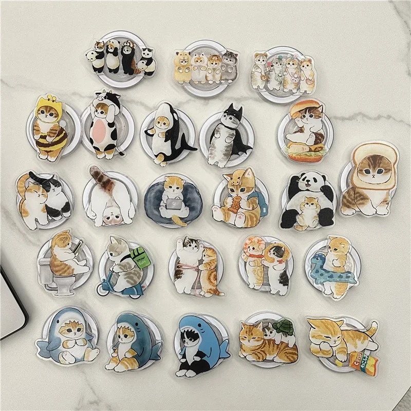 Korea Cartoon Cute Cat Kitten for Magsafe Magnetic Phone Griptok Grip ...