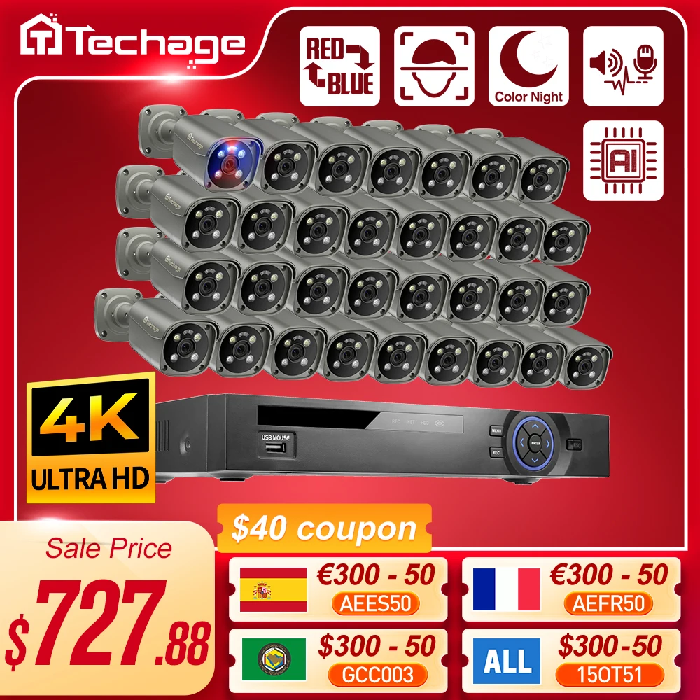 Techage-H-265-32CH-4K-8MP-Security-Camera-System-Face-Detection-Smart ...
