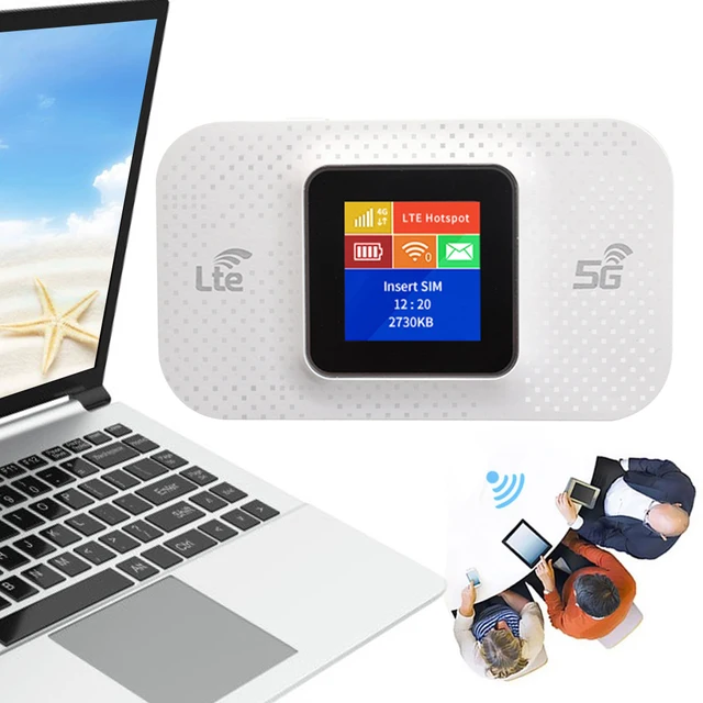 4G Pocket WiFi Router 2100mAh Mobile Hotspot with SIM Card Slot Portable MiFi Modem 150Mbps 4G ...