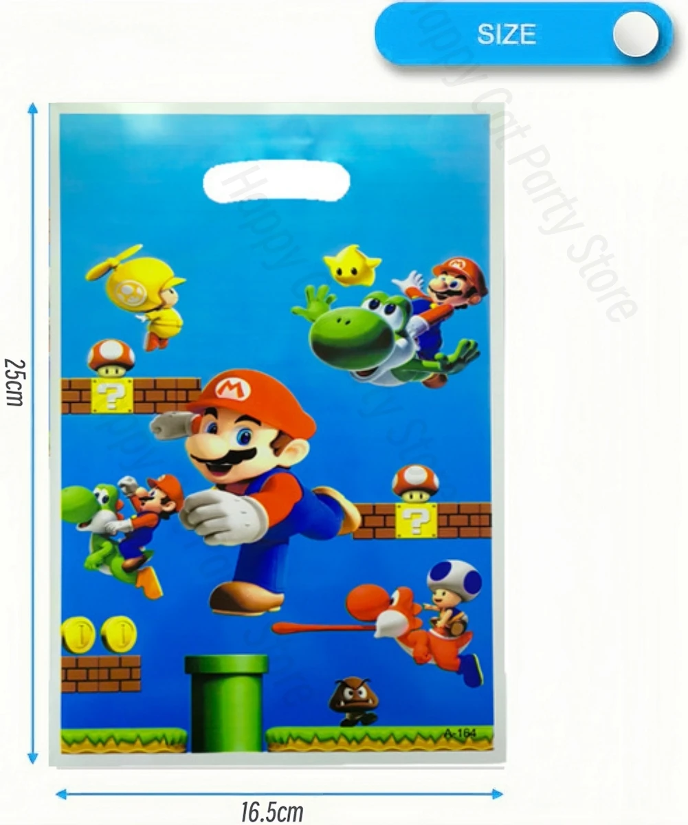 Bolsas de regalo de Super Mario, decoración de cumpleaños, paquete de ...