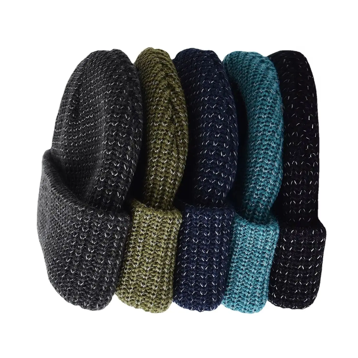 Glow in Dark Noctilucent Reflective Knit Hat Safety Beanies Men Women ...