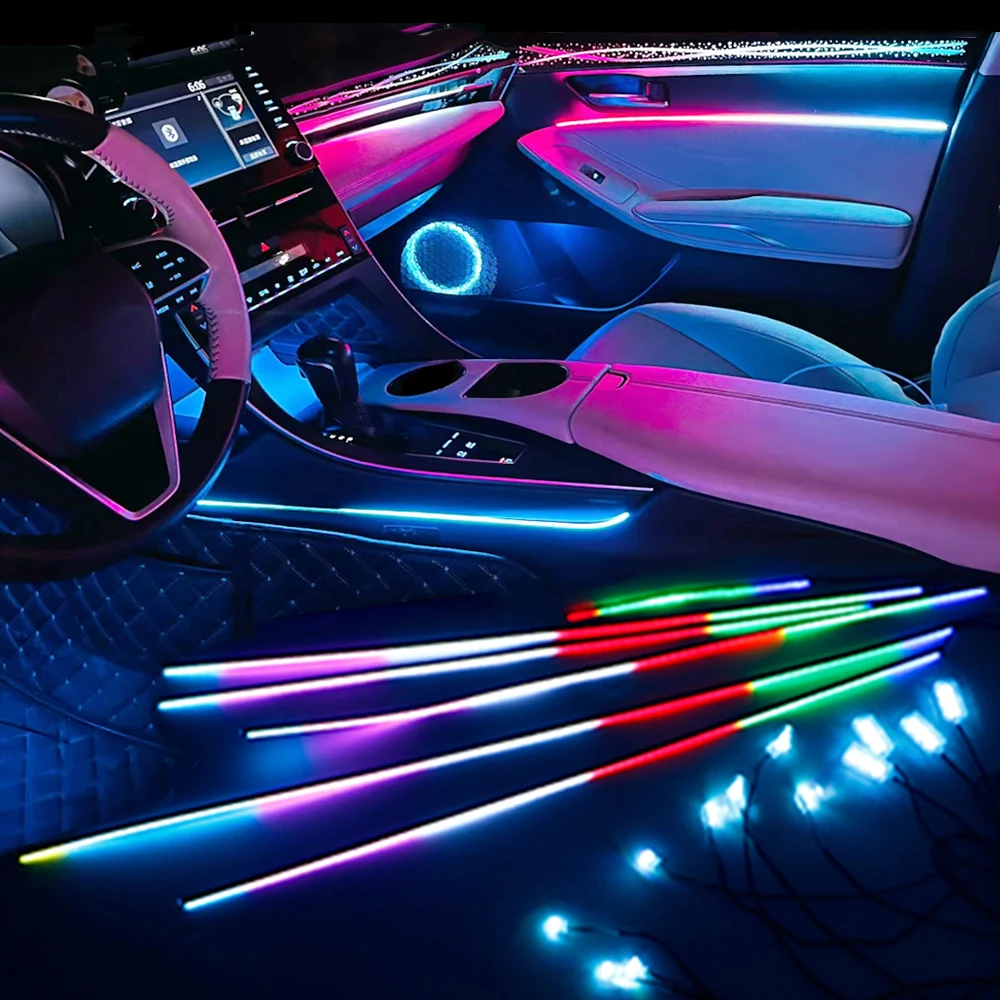 18 in 1 Dual Zone Symphony Streamer Car Ambient Light Interior LED Full ...