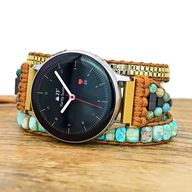 BOHO-Natural-Stone-Strap-for-Samsung-Galaxy-Watch-4-Classic-Active-2 ...