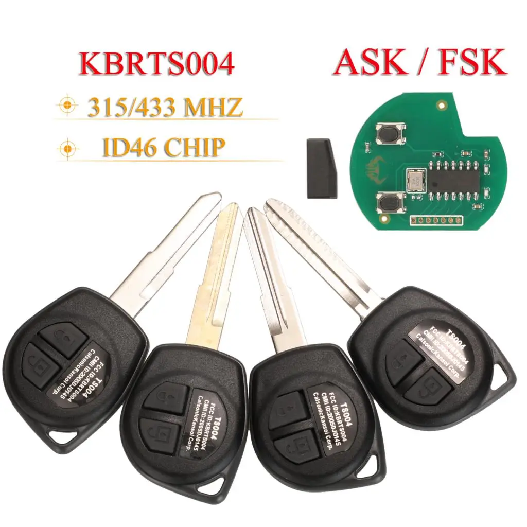 jingyuqin-KBRTS004-2BTN-Car-Remote-Key-Fob-315-433Mhz-ASK-FSK-ID46-Chip ...