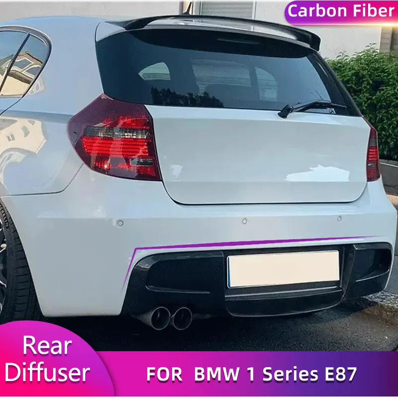 Carbon-Fiber-Rear-Bumper-Diffuser-Lip-Spoiler-for-BMW-1-Series-E87-M ...