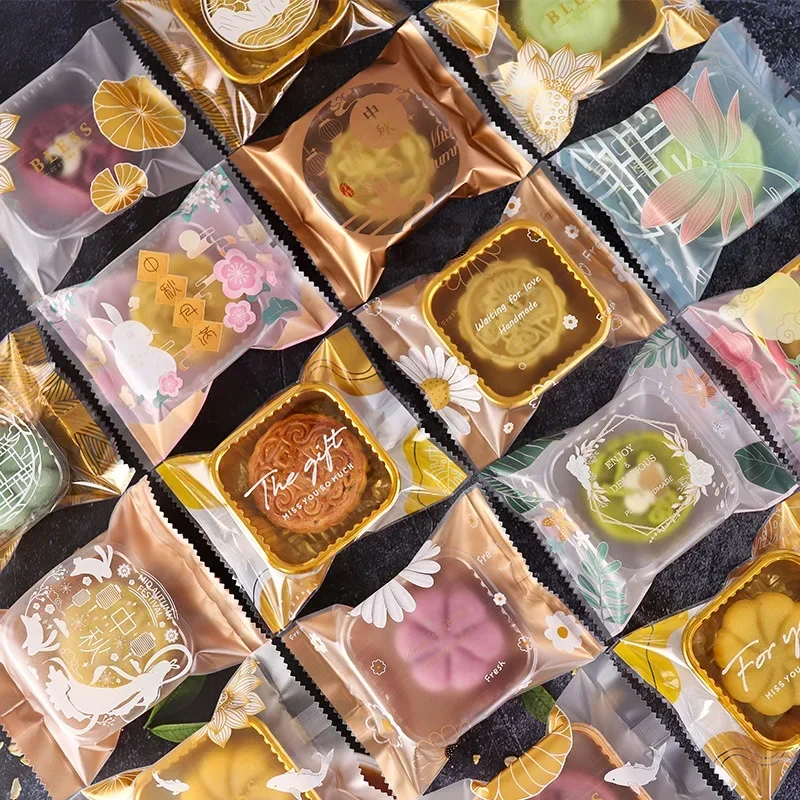 100Pcs Mooncake Wrapping Bag Machine Seal Plastic Bags For Egg Yolk ...