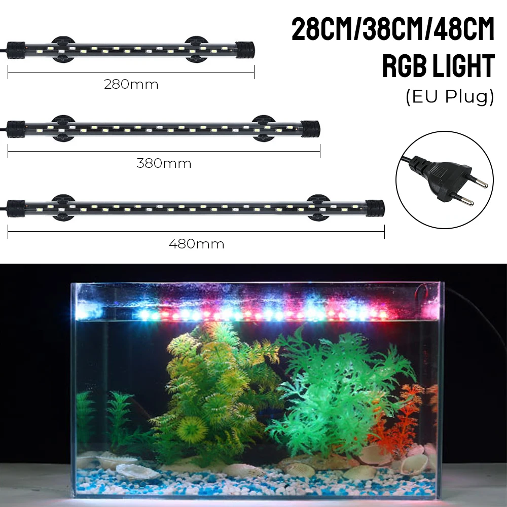 90~260v Aquarium Submersible Lamp Rgb Fish Tank Aquatic Light Bar Rgb Grow Led Underwater Decor ...