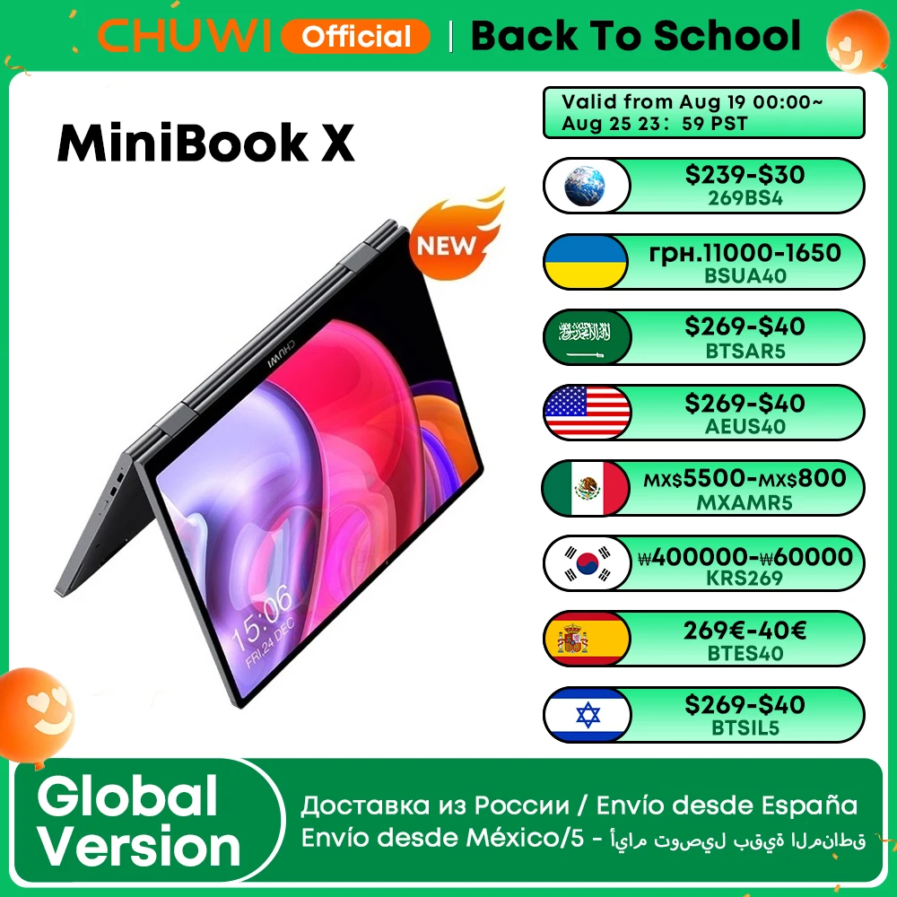 CHUWI-MiniBook-X-Laptop-Tablet-2-In-1-Intel-N100-N5100-10-51-FHD-IPS ...