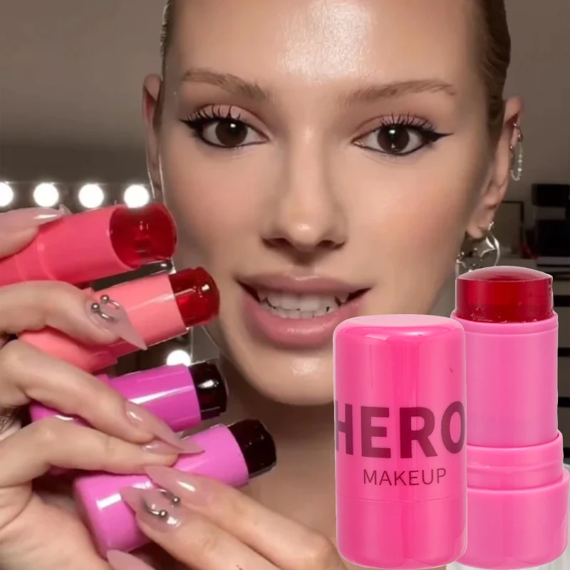 Moisturizing Jelly Blush Stick 2-in-1 Lipstick Natural Lasting Brighten ...