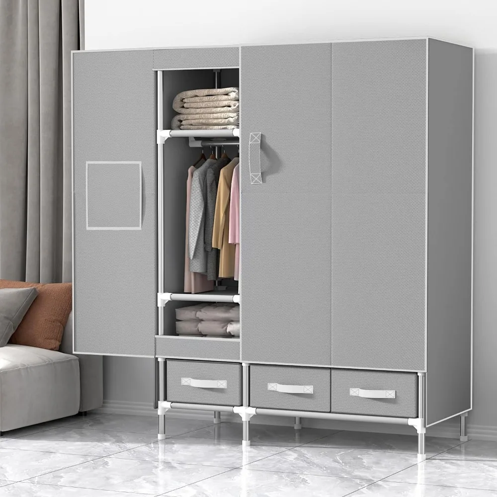 Foldable-Closets-Organizer-Wardrobe-Closet-with-Doors-Multi-use-Closet ...