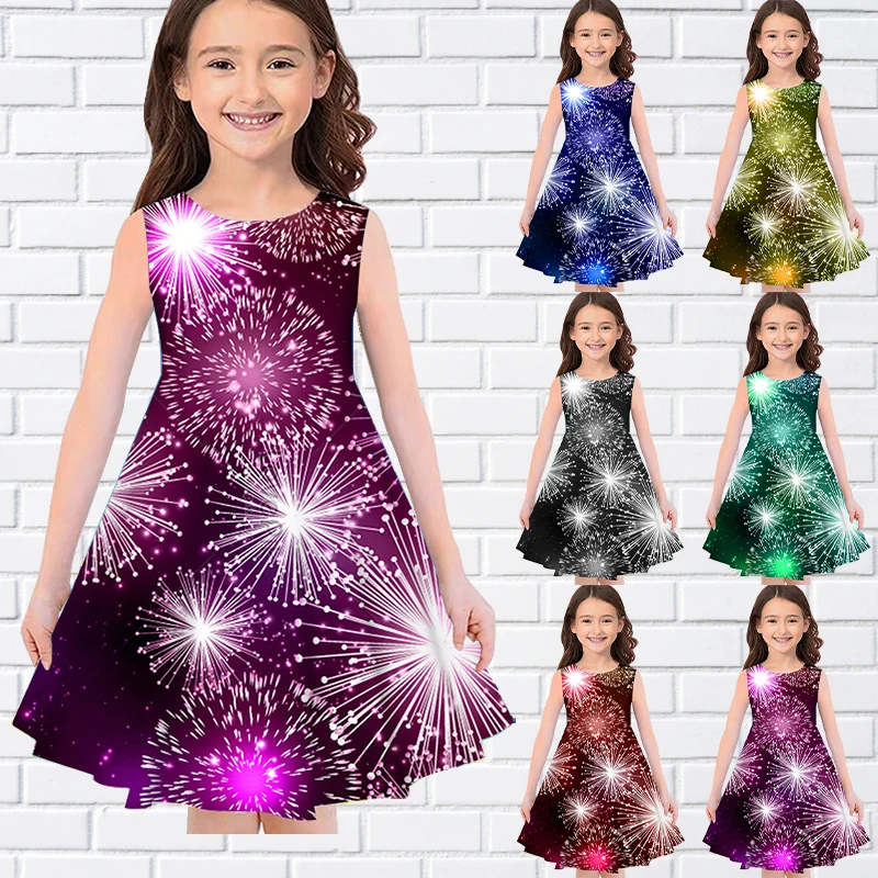 2022-Kids-Little-Girls-Sleeveless-Dress-Girls-Dress-3D-Kids-Print-Daily ...