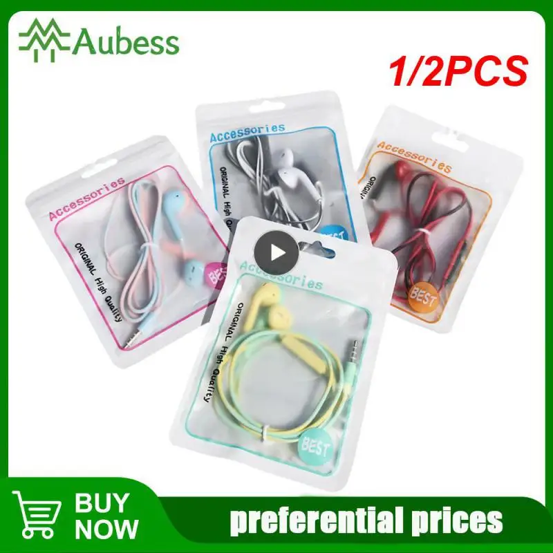 1-2PCS-3-5mm-Earphone-Powder-Blue-Handsfree-Free-Noise-Reduction-Noise ...